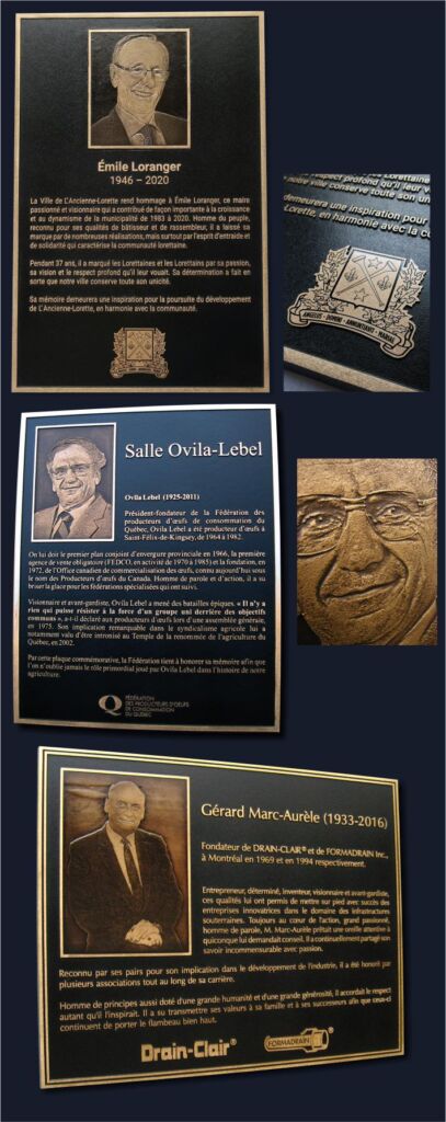 Plaque reconnaissance en bronze et laiton avec photo | Plaques Dumas